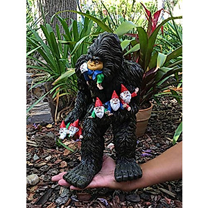Large Miniature Bigfoot and Gnomes for The Fairy Garden. A Large Garden Gnome Figurine (13 inch High) and a Fairy Garden Accessory by GlitZGlam