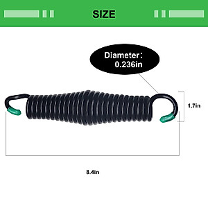 Porch Swing Springs Hammock Chair Spring Hold up to 1300lbs Heavy-Duty Chrome Springs for Hanging Chairs Ceiling Mount Porch Swings Punching Bag - 2 PCS Black