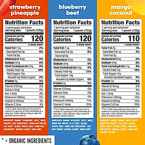 Noka Superfood Fruit Smoothie Pouches Variety Pack, Healthy Snacks with Flax Seed, Plant Protein and Prebiotic Fiber, Vegan and Gluten Free Snacks, Organic Squeeze Pouch, 4.22 oz, 6 Count