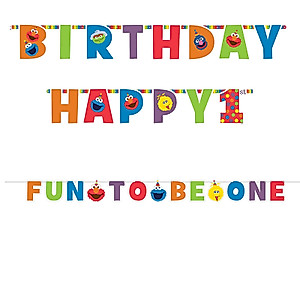 Amscan 1st Birthday Elmo Letter Banner Kit Party Supplies Elmo Sesame Street Fun to be One!