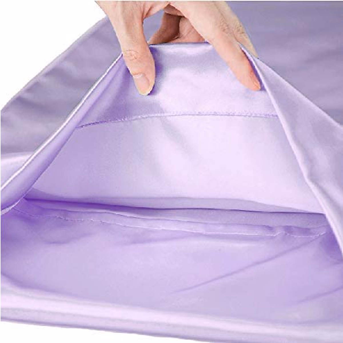 So Cal Pro Satin Pillowcase for Hair and Skin Silk Pillow Case 2 Pack, Queen Size (20x30 inches) Slip Cooling Set of 2 with Envelope Enclosure (Lavender)