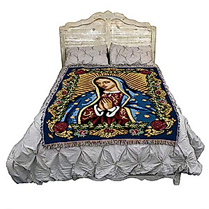Pure Country Weavers Our Lady of Guadalupe - Nuestra Señora de Guadalupe - Catholic Mexicans Mexico - Religious Gift Tapestry Throw Woven from Cotton - Made in The USA (72x54)