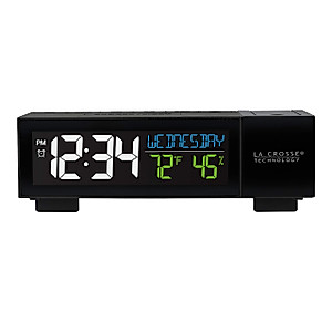 La Crosse Technology 616-1950-INT Pop-Up Bar Projection Alarm Clock with USB Charging Port