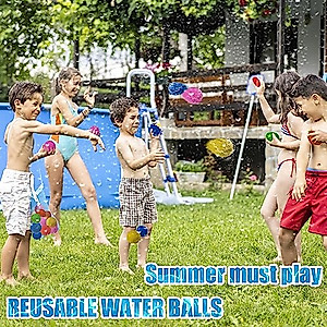QPEY 60 PCS Water Soaker Balls, Reusable Water Balloons for Outdoor Toys and Games, Summer Fun Activities for Pool, Beach, Yard Games for Kids and Adults