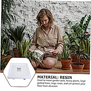 DOITOOL 1pc Square Tray Shelf Braces Plant Stand with Wheels Succulent Plants Flower Pot Wheels Plant Pallet Caddy Plant Dolly Plant Pot Tray Plant Pots Holder Tray Flowerpot Tray Wheeled