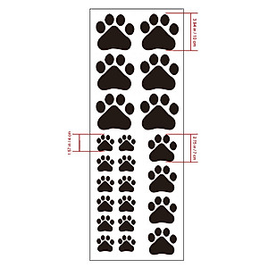 MLM Dog Paw Prints-Dog Pup Removable Vinyl Wall Sticker Decoration Décor for Children Nursery Room Home Décor Art Mural DIY