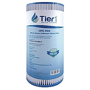 Tier1 5 Micron 10 Inch x 4.5 Inch | Pleated Polyester Whole House Sediment Water Filter Replacement Cartridge | Compatible with Culligan CP5-BBS-D, Pentek CP5-BB, W5CPHD, Home Water Filter