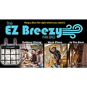 Southwestern Equine EZ Breezy Box Fan Holder, Horse Stall Classic Fan Bag, Stable Supplies, Horse Fan (Black)