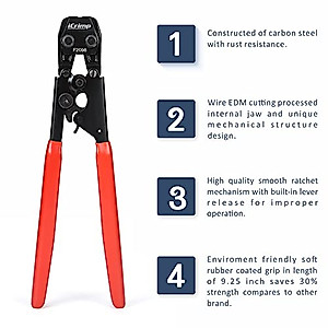 iCrimp PEX Pipe Clamp Cinch Tool Crimping Tool Crimper for Stainless Steel Clamps from 3/8-inch to 1-inch with 1/2-inch 20PCS and 3/4-inch 10PCS SS PEX Clamps