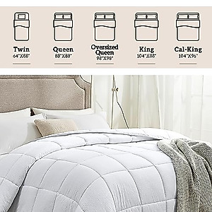 Homelike Moment Comforter Duvet Insert California King White Lightweight Down Alternative Bed Blanket All Season Microfiber- Summer Square Embossed Comforters
