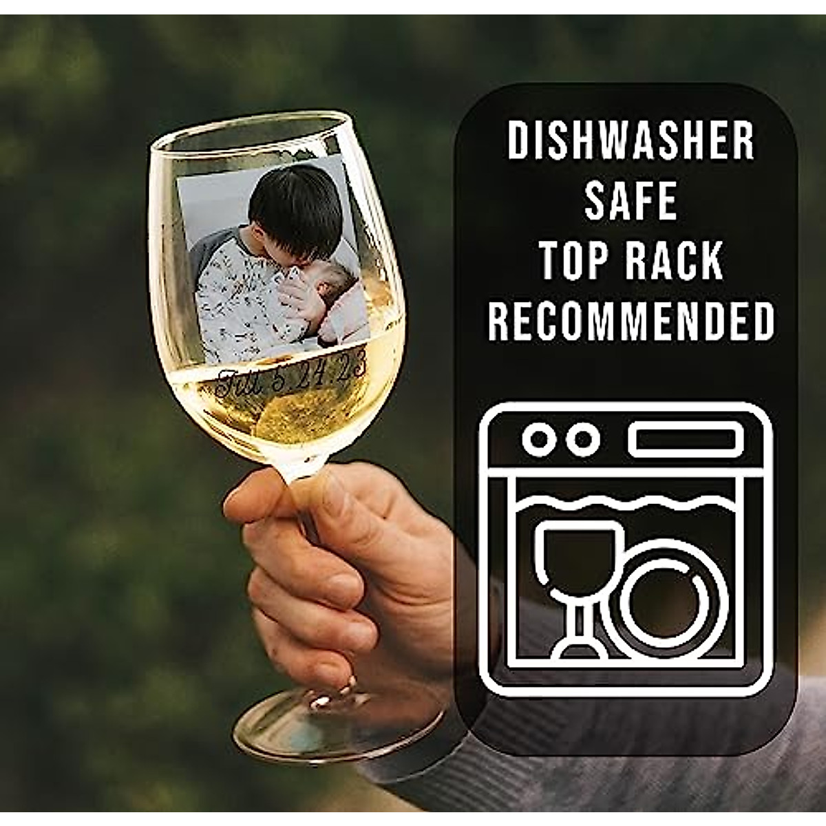 Personalized 16oz Photo Picture Print Stemmed Wine Glass - New Mom Gifts, Unique Gift for Mother's Day, Postpartum Gifts, Women After Birth, First Time Mom and Dad, New Parents, Her Mama Mommy, Baby