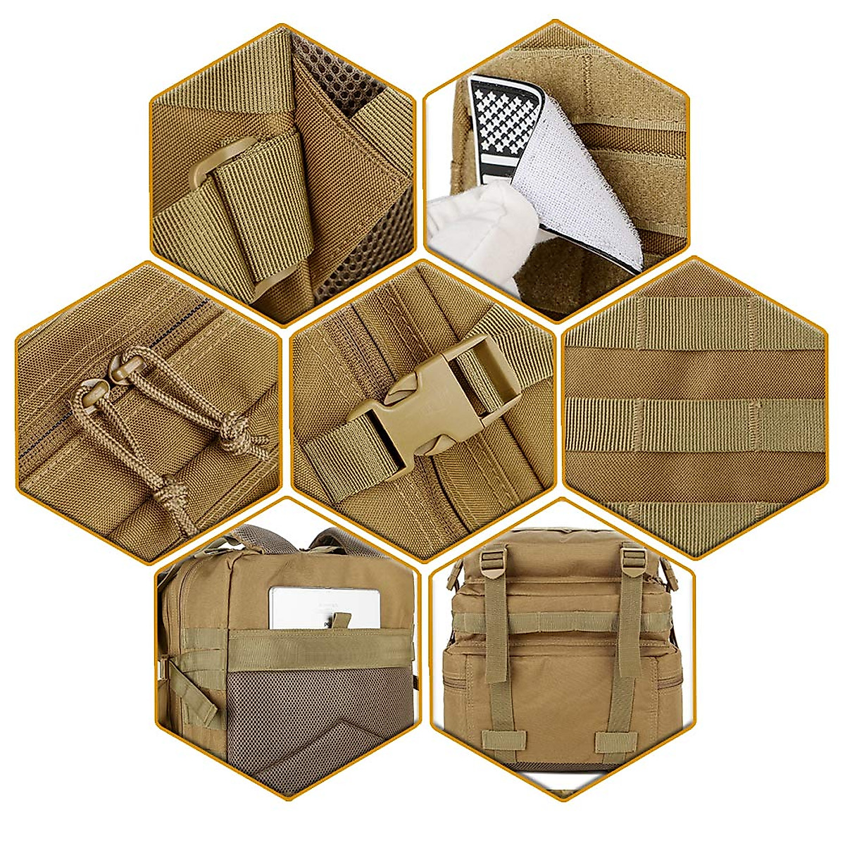 45L Military Tactical Backpacks For Men Camping Hiking Trekking Daypack Bug Out Bag Lage MOLLE 3 Day Assault Pack by QT&QY