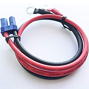 AYECEHI Premium EC5 to O Ring Terminal Extension Cable EC5 Female Plug Connector Cable Car Emergency Power Cord - 50cm/1.6ft