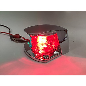 MARINE BOAT NAVIGATION RED GREEN CHROME PLATED HOUSING BI-COLOR BOW LIGHT BULB