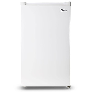 Midea WHS-109FW1 Upright Freezer, 3.0 Cubic Feet, White & WirthCo 40092 Drip Tray - Black - (22" X 22" X 1.5")