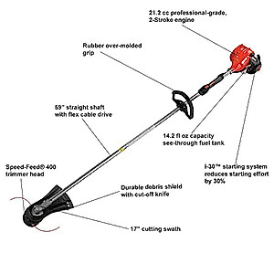 Echo 21.2Cc Straight Shaft Trimmer With I-30 Starter