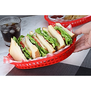 New Star Foodservice 44065 Fast Food Baskets, 10.5 x 7 Inch, Set of 12, Red