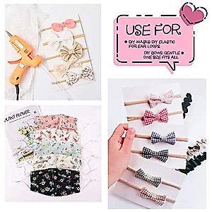 Prohouse 100 PCS Baby Nylon Headbands Hairbands Hair Bow Elastics for Baby Girls Newborn Infant Toddlers Kids Nude