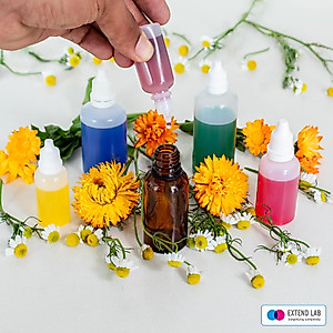 EXTEND LAB Plastic Dropper Bottle - Squeezable Eye Dropper Bottles - Refillable Mini Dropper Bottles with Srew Cap - Ideal for Essence, Oil and More - 60ml, 5 PCS
