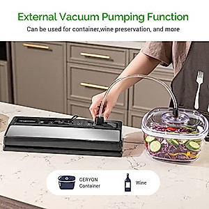 GERYON Vacuum Sealer Machine Silver and 120 Counts Vacuum Sealer Bags