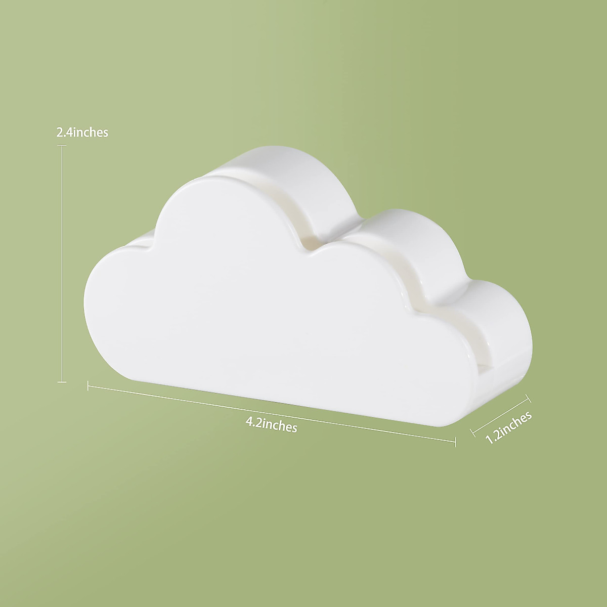 TWONE White Cloud Magnetic Wall Key Holder Plus, Mail Organizer Wall Mount with 3 Magnets Hooks for Entryway and Home