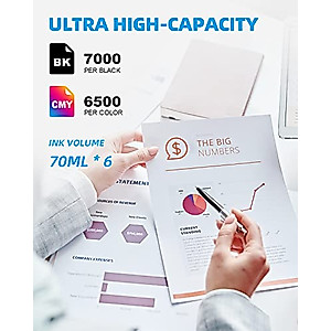 Intactech T552 Refill Ink Replacement for Epson 552 T552 Work for EcoTank Photo ET-8550 ET-8500 Supertank Printer (2-Pack BK 70ML *2)