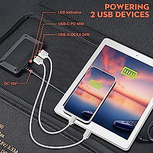 OYSTADE 100W Portable Solar Panel, Foldable Solar Charger with 2xUSB+DC Outputs, Compatible with Generators Power Station for Camping RV Travel Off-Grid Home Black