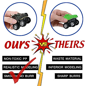 Nunkitoy Dinosaur Cars,6 Pack Pull Back Dinosaur Vehicle Set,Mini Pull Back Animal Car Toy for Toddlers Boys Girls,Animal Vehicles for Kids Party Favors