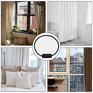 YSTDHL 4 Pack Magnetic Curtain Tiebacks, Minimalist Curtain Holders, Weave Rope Curtain Tie Backs, Modern Elegant Decorative Drapes Accessories (Black)