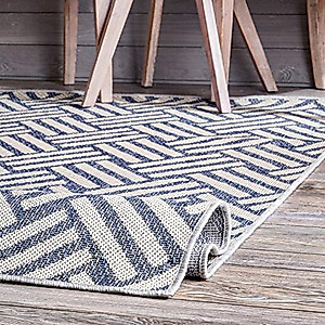 nuLOOM Charter Homely Herringbone Indoor/Outdoor Area Rug, 6' 7" x 9', Grey