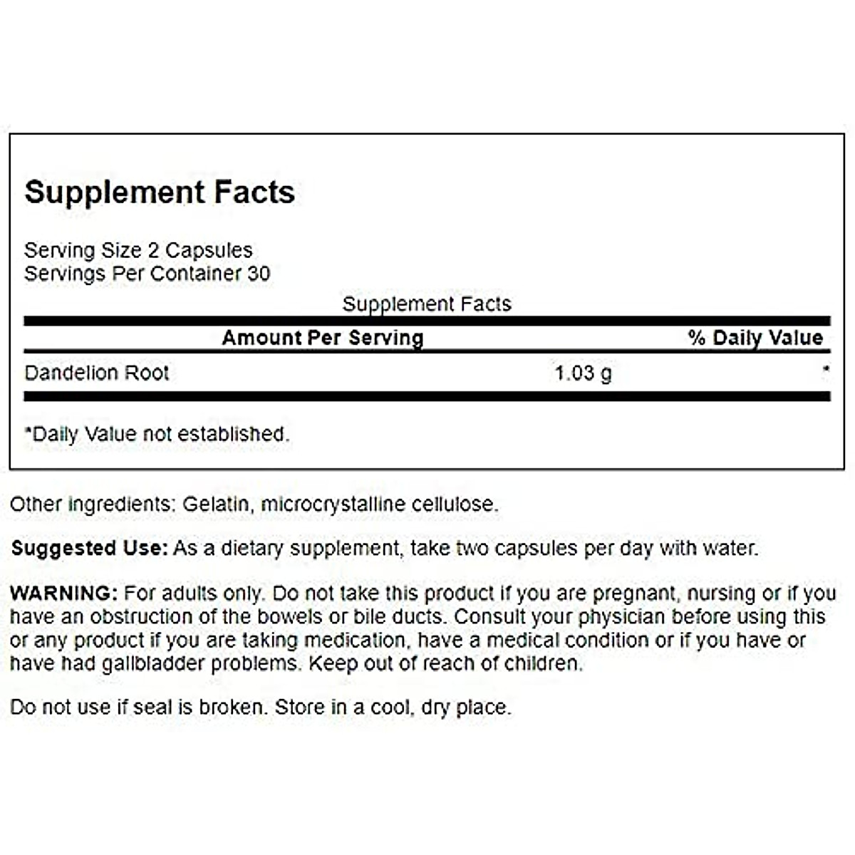 Swanson Dandelion Root 515 Milligrams 60 Capsules (4 Pack)