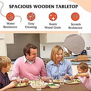 Giantex Farmhouse Dining Table, Extendable Butterfly Leaf Dinette Table w/Mahogany Finish & 4 Rubber Wood Legs, Rectangle Extension Kitchen Dinner Table for Kitchen Dining Room (Rustic Brown)