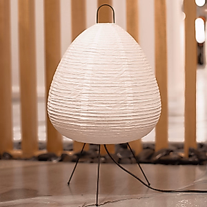 Japanese Decor Lantern Lamp • Dimmable Japanese Paper Lamp • Cozy Japandi Style Paper Lamp • Japanese Paper Lantern Light • Rice Paper Lamp • Off White Lamp (Table Lamp)