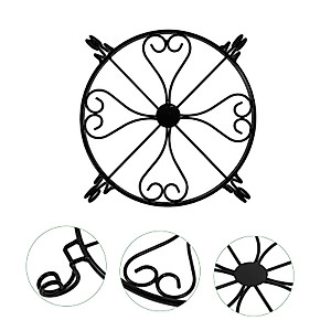Yardenfun 3 Pcs Flower Stand Iron Vase Holder Round Black Plant Stand Metal Plant Holder Heavy Duty Flower Pots Holder Shelving Brackets Flowerpot Holder Iron Plant Stand Indoor Pot Rack
