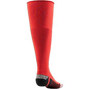 Under Armour Adult Soccer Performance Over-The-Calf Socks, 1-Pair, Red/Black/White, Medium