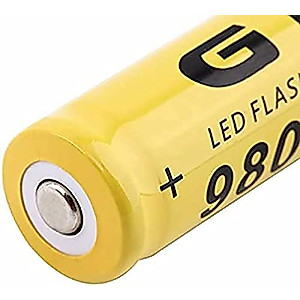 HUIN 6 Pcs 3.7V Li-ion 9800mAh Rechargeable Battery Button Top Lithium Battery Large Capacity Battery for LED Flashlight Torch,Headlamp,Electronic Devices Not AA AAA