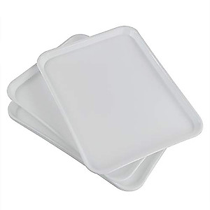 Kekow 4-Pack White Plastic Fast Food Serving Trays