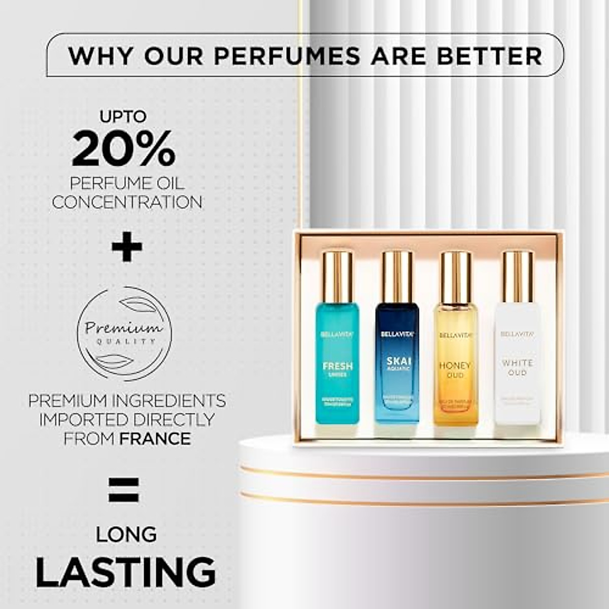 Unisex Cologne Set | Includes: Honey Oud, Skai, Fresh, White Oud | Perfect Luxury Fragrance Gift for Him & Her | Perfume for Women & Men | 4 * 20ML ((4x0.68 fl. oz.)