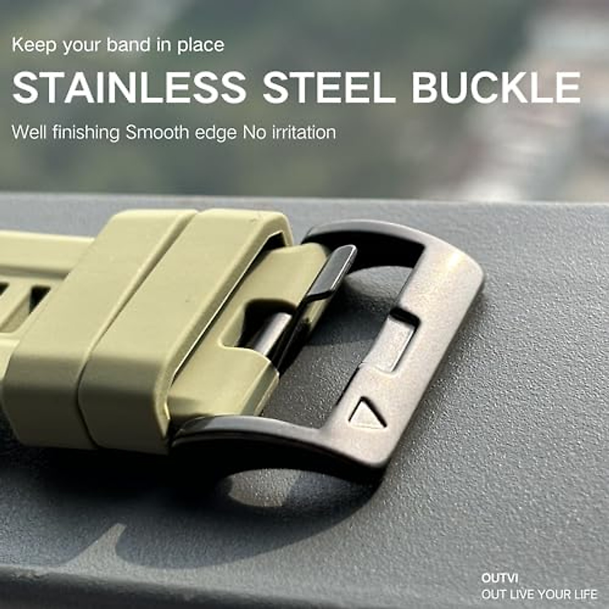 OUTVI 26 watch band compatible with garmin fenix 5x 6x Pro 7x 3 hr quick fit 26mm bands replacement for Epix Pro Gen 2 51mm Enduro 2 Descent Mk1 Mk2 Mk2i Mk3i tactix soft silicone men women Dark Blue