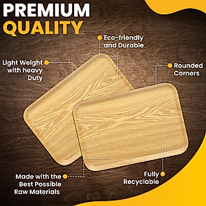 Arco Design Wood Fiber Set of 3 Units Serving Tray Breakfast Lunch Dinner Food Compliant (Set of 3 Units)