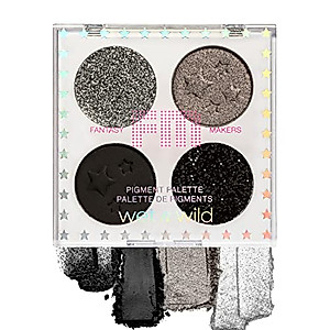 wet n wild Fantasy Makers Pigment Eyeshadow Palette, Metallic Shimmer Eye Makeup, Black Out