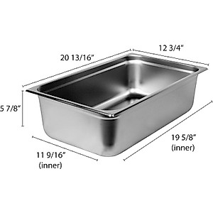 TrueCraftware-Full Size 6" Deep Stainless Steel Anti-Jamming Steam Table Pan 22 Gauge- Chafing Steam Food Pan Anti-Jam Steam Table Hotel Pan for Restaurant Family Events Personal Catering Use