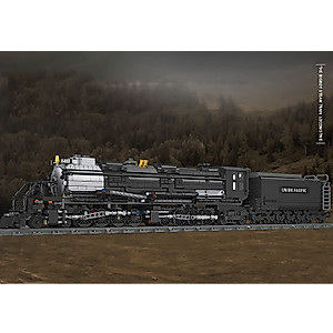 DAXX BIGBOY Steam Train Building Kit and Engineering Toy,BIGBOY Locomotive with Track Display Set Compatible with Lego,Gift for Train Lovers(1608Pcs)