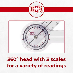 Ever Ready First Aid Plastic 6” Goniometer 360 Degree ISOM