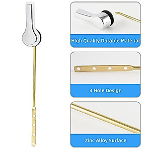 iFealClear Universal Brass Toilet Tank Flush Lever in Chrome & 2 Inch Toilet Flapper with Float Compatible with American Standard 7381129-200.0070A, High Performance Flapper, Easy to Install, Black