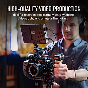 Xvive U5T2 Wireless Lavalier Microphone System for DSLR Cameras, Camcorders,with 2.4Ghz Dual-Channel, Noise Reduction, Mute,Hold Switch