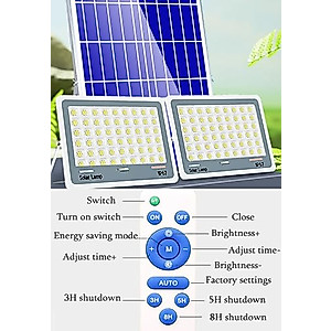 ZXXHNNAIH Solar Street Light IP67 Waterproofr Solar Parking Lot Lights, with 16.4ft Cable and Remote Control Solar Shed Light,for Yard Gazebo Shed Barn