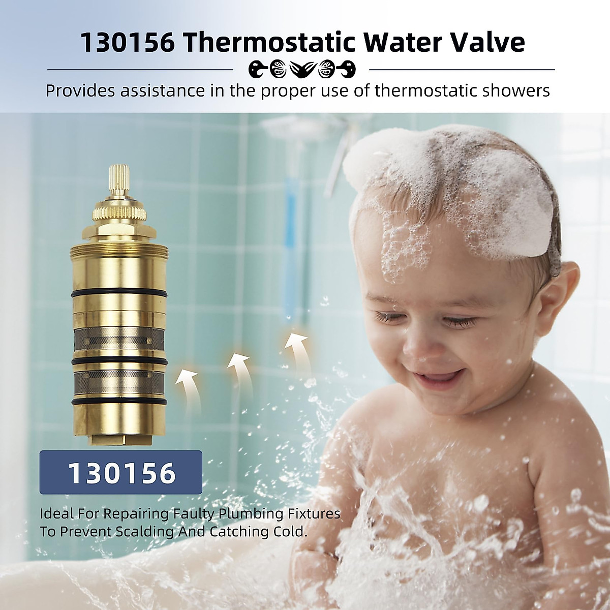 130156 Thermostatic Water Valve Replacement for Moen Thermostatic Cartridge 130156 Thermostatic Cartridge for 3/4" inch Shower Faucet