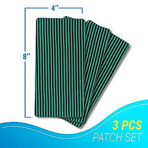 Pool Patch Repair Kit, Pool Safety Cover Patch Kit 3 Pс Green, Swimming Pool Patch Repair Kit 4 x 8 Self-Adhesive