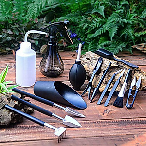 Benvo 20 Pieces Succulent Plants Tools Mini Garden Transplanting Set for Fairy Garden Planting, Miniature Plant Care of Cactus, Houseplant, Bonsai Plants Tools Kit